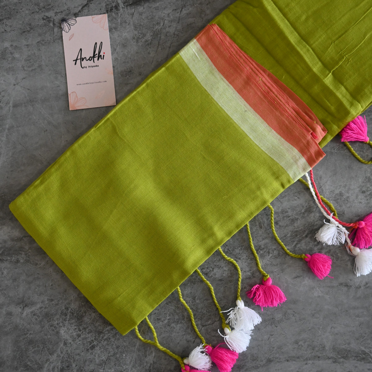Plain Mulcotton saree with boder – Anokhibypriyanka
